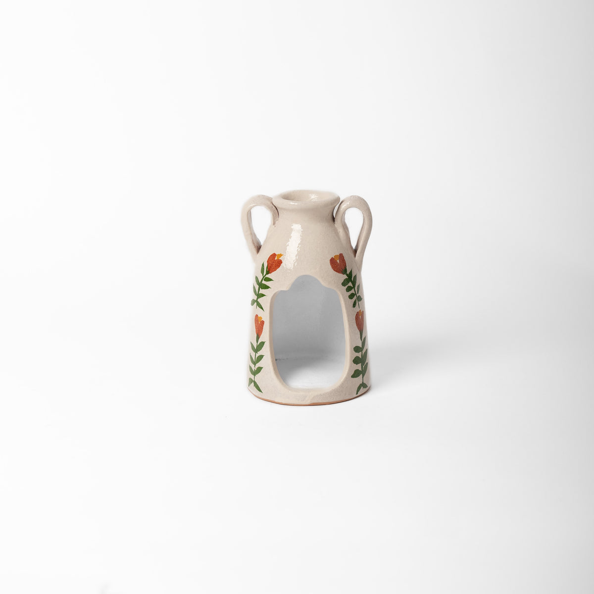 Ellie Home Vintage Glow Lantern – Floral Candle Holder